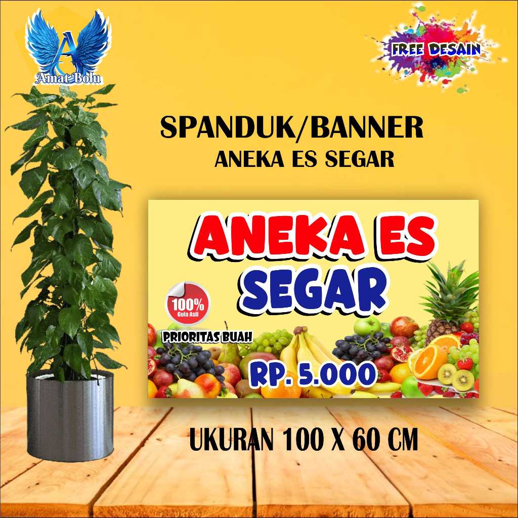 Jual Cetak Banner Cetak Spanduk ANEKA ES SEGAR UKURAN 100x60 BISA ...