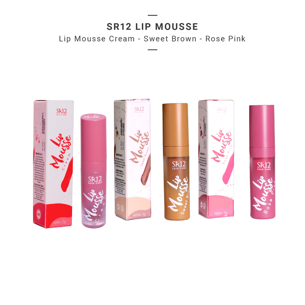Jual SR12 Lip Mousse Cream Memberi Warna Yang Tahan Lama Lipstik Dengan ...