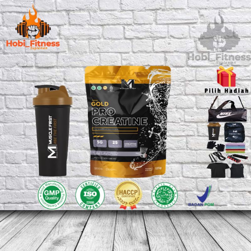 Jual PRO CREATINE Monohydrate 125gram Muscle First Suplemen Fitness ...