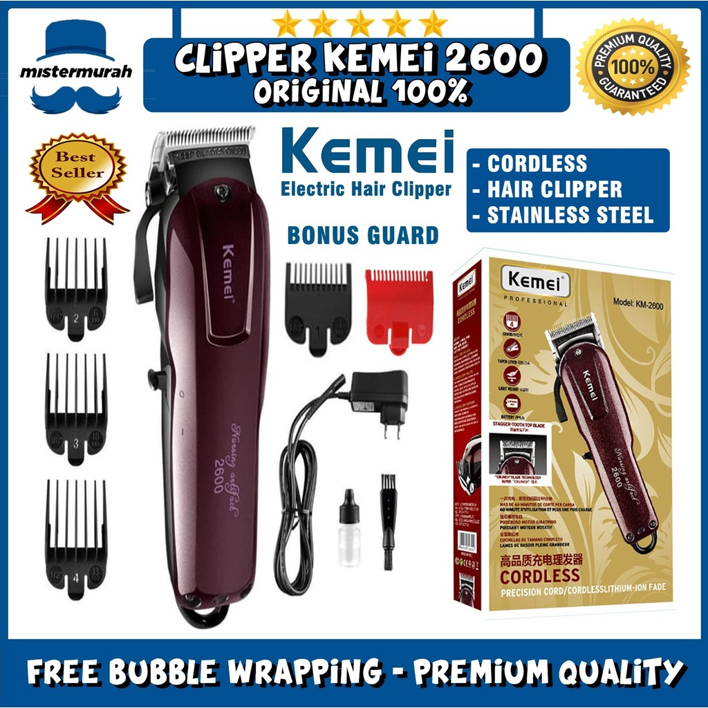 Jual Alat Cukur Rambut Kemei 2600 KM 2600 Mesin Cukur Rechargeable Electric Hair Clipper ...
