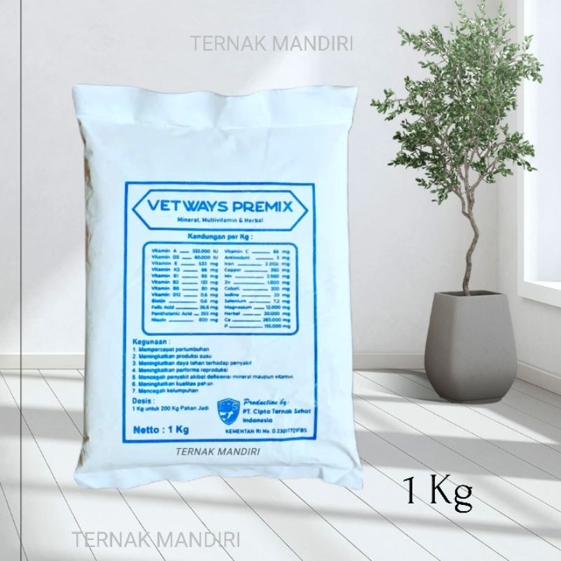 Jual VETWAYS PREMIX 1kg Mineral multivitamin untuk sapi kambing dan ...