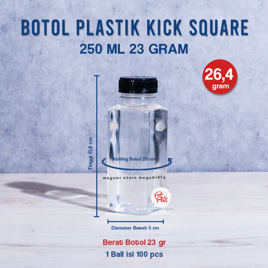 Jual Botol kick 250ml / botol lemon / botol kotak 250ml | Shopee Indonesia