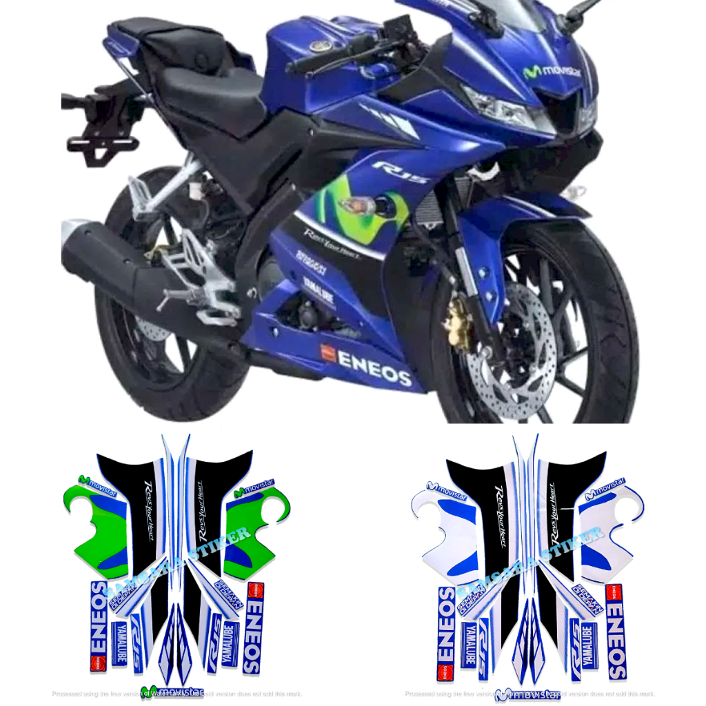 Jual STICKER STRIPING MOTOR YAMAHA R15 2017 MOVISTAR STANDAR FULL SET ...
