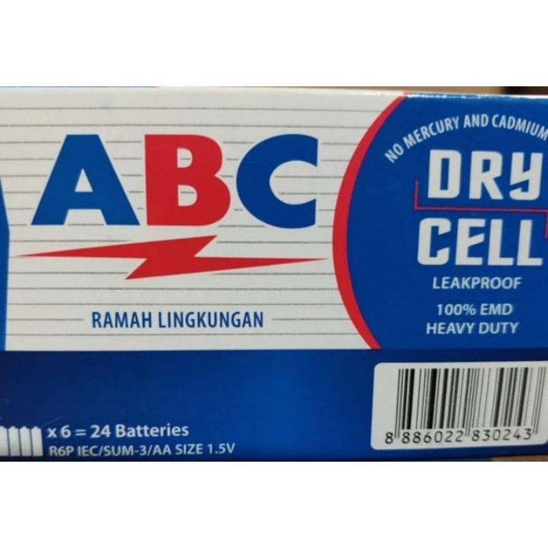 Jual Baterai ABC biru AA 1 box isi 4x6 =24 pcs | Shopee Indonesia