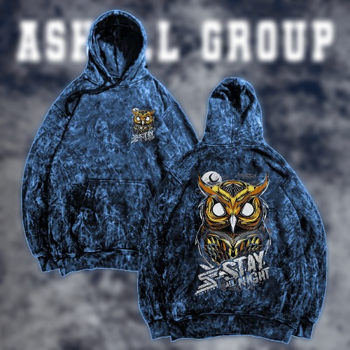 Jual Jaket Hoodie Sandwash Blue Biru Navy motif STAY NIGHT / Hoodie ...