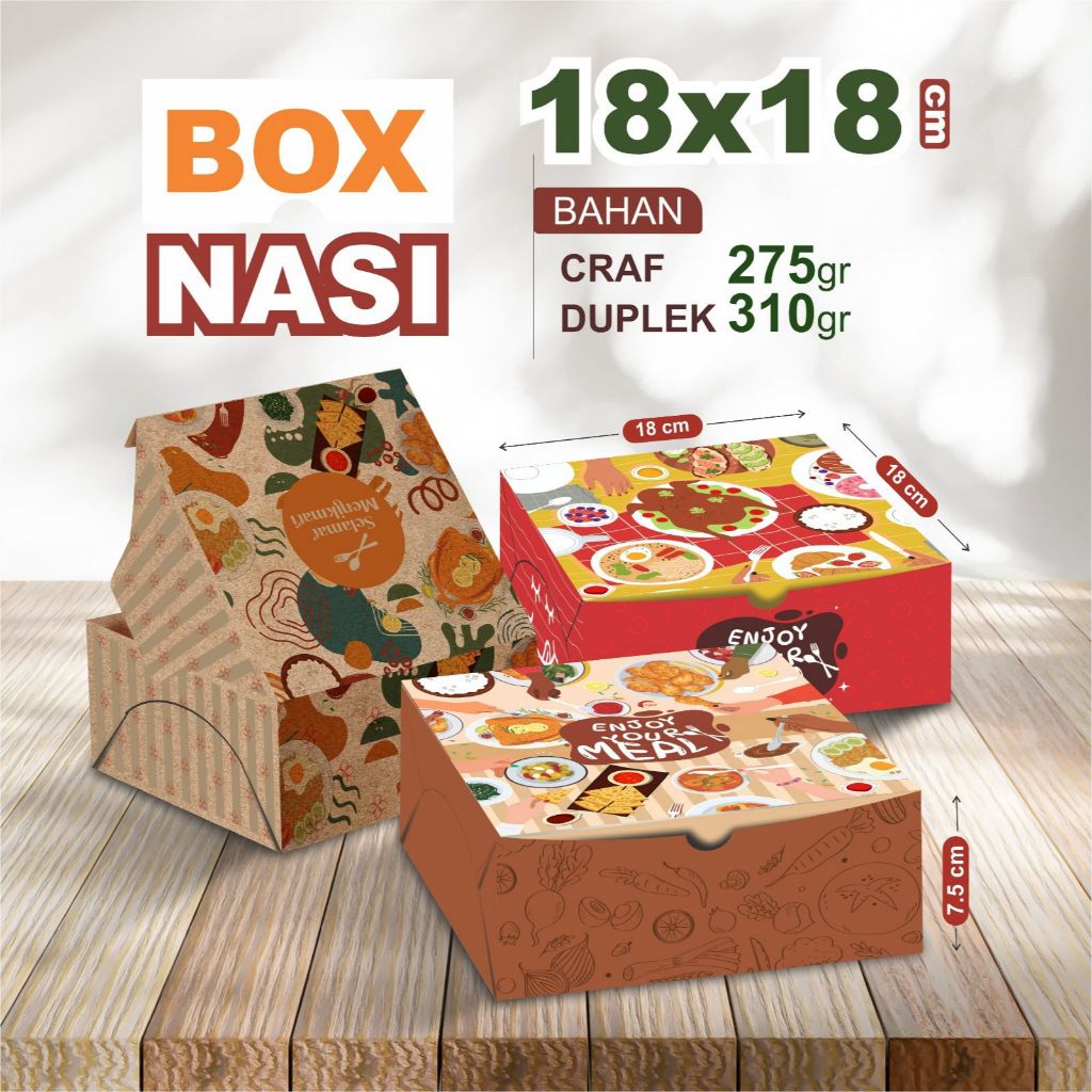 Jual BOX NASI UK 18 X 18 | DUS NASI KOTAK Murah | BOX NASI CATERING ...