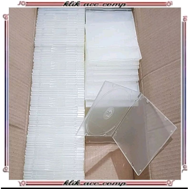 Jual Slim PP CD Box Putih Doff Transparan - Tempat CD - Kotak CD ( Isi ...