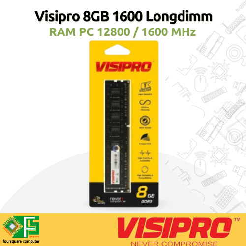 Jual Visipro DDR3 8GB PC 1600 Mhz Ram Longdimm Desktop Komputer Resmi | Shopee Indonesia