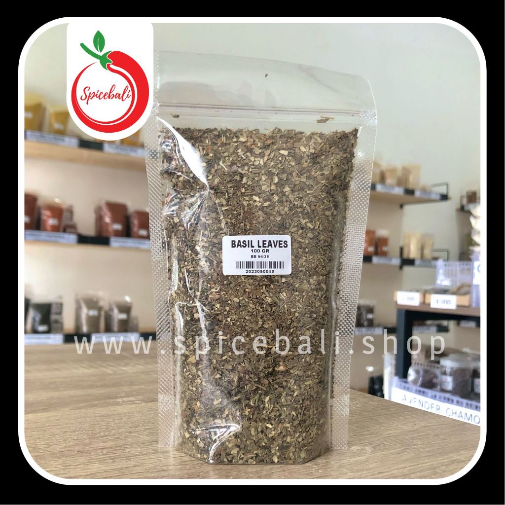Jual Daun Basil Kering 100 gr / Dried Basil Leaves 100 gr / Basil ...