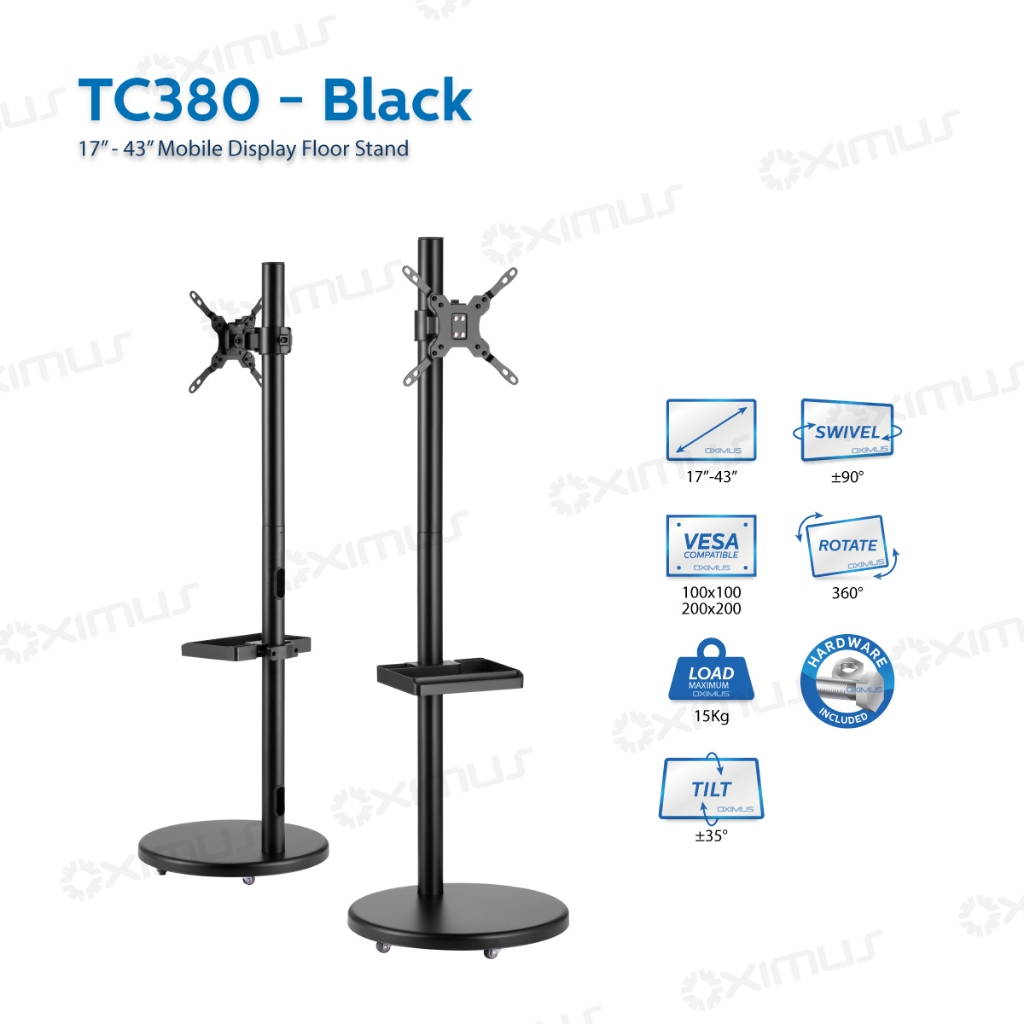 Jual Bracket TV Standing Roda Portable Minimalis 17" - 43" Oximus TC380 ...