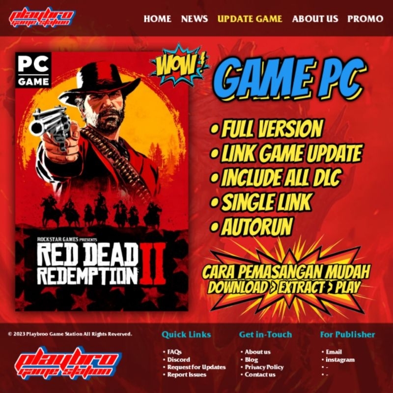 Jual Red Dead Redemption 2 - Game PC/Laptop (Download to Play Bro ...