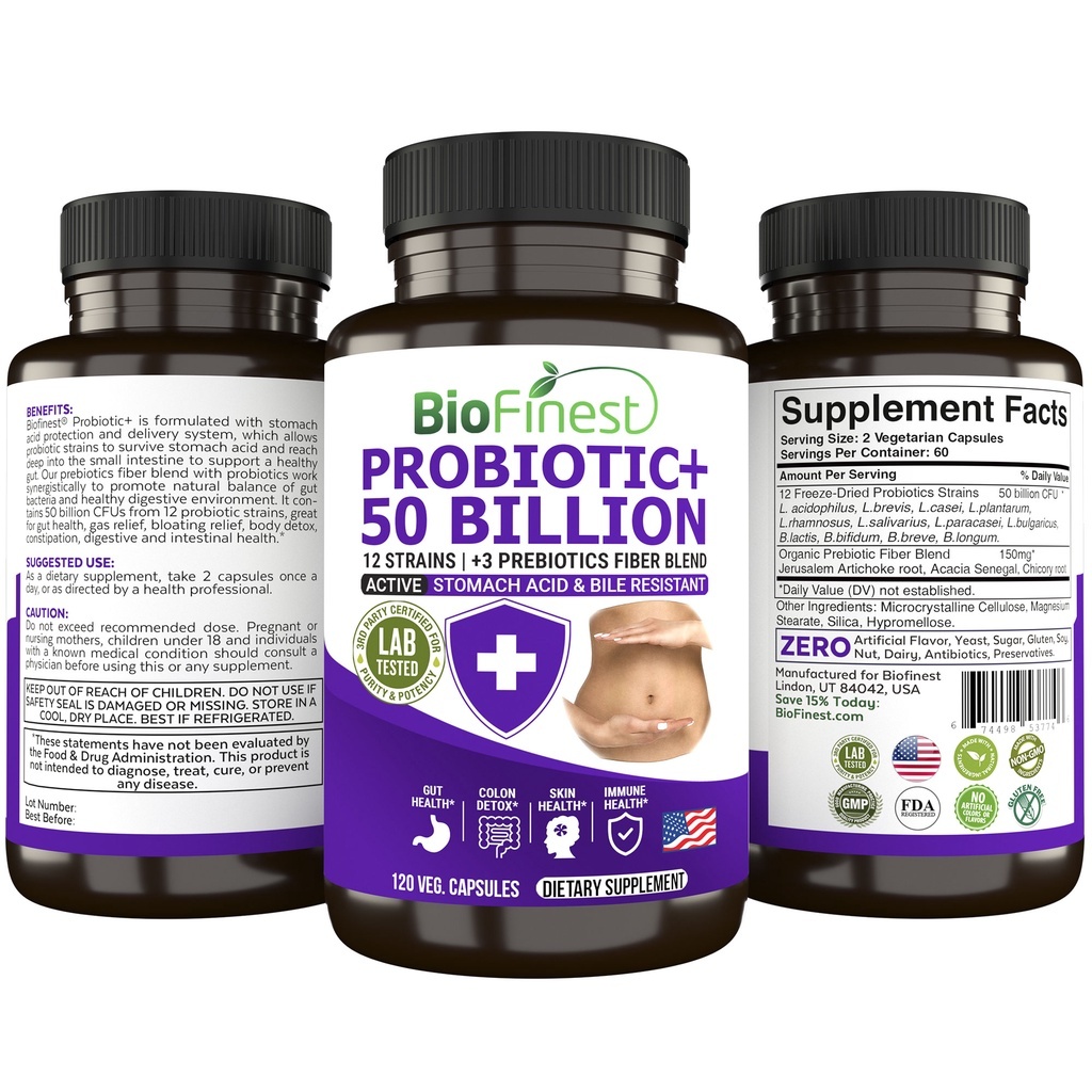 Jual Biofinest Probiotic 50 Billion CFU Enzyme Supplement - Diet ...