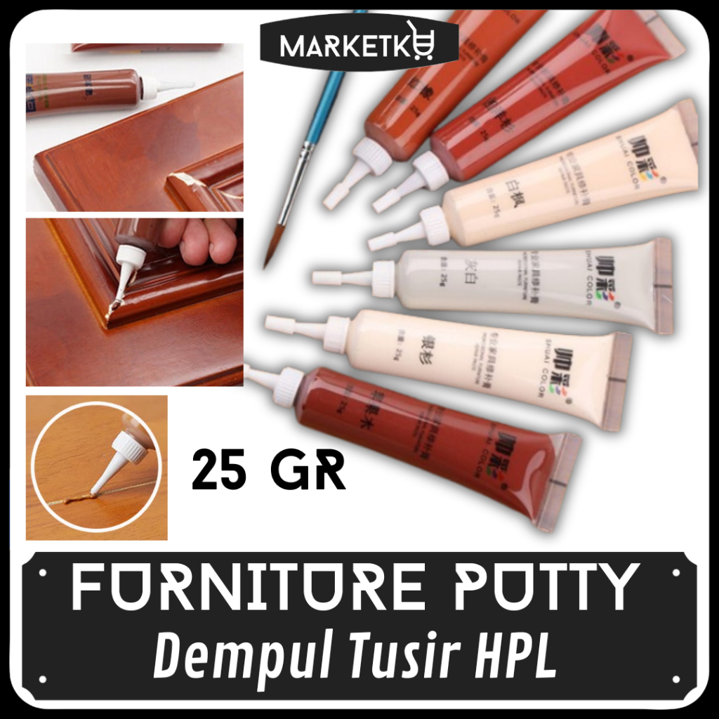 Jual Dempul Tusir HPL 25gr- Krim Resin Plamir Penambal Furnitur 25gr ...