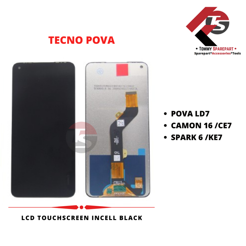 Jual LCD TOUCHSCREEN TECNO POVA /LD7 / CAMON 16 /CE7 / SPARK 6 /KE7 ...