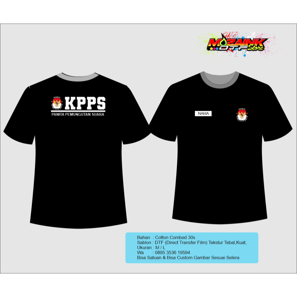 Jual SABLON DTF KAOS KPPS 2024 DTF | Shopee Indonesia