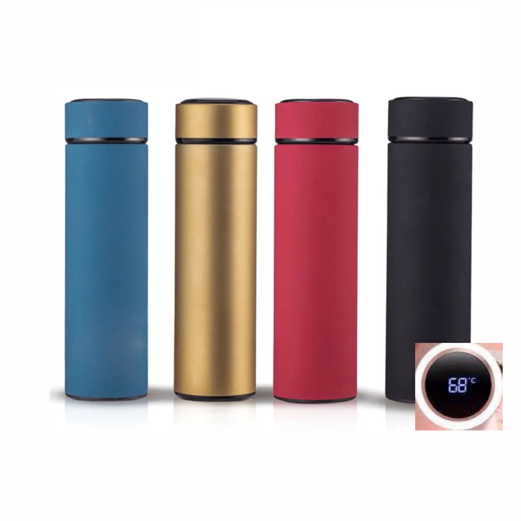 Jual Tumbler LED Rubber Polos / Tumbler Karet 500ml Stainless 500ml ...