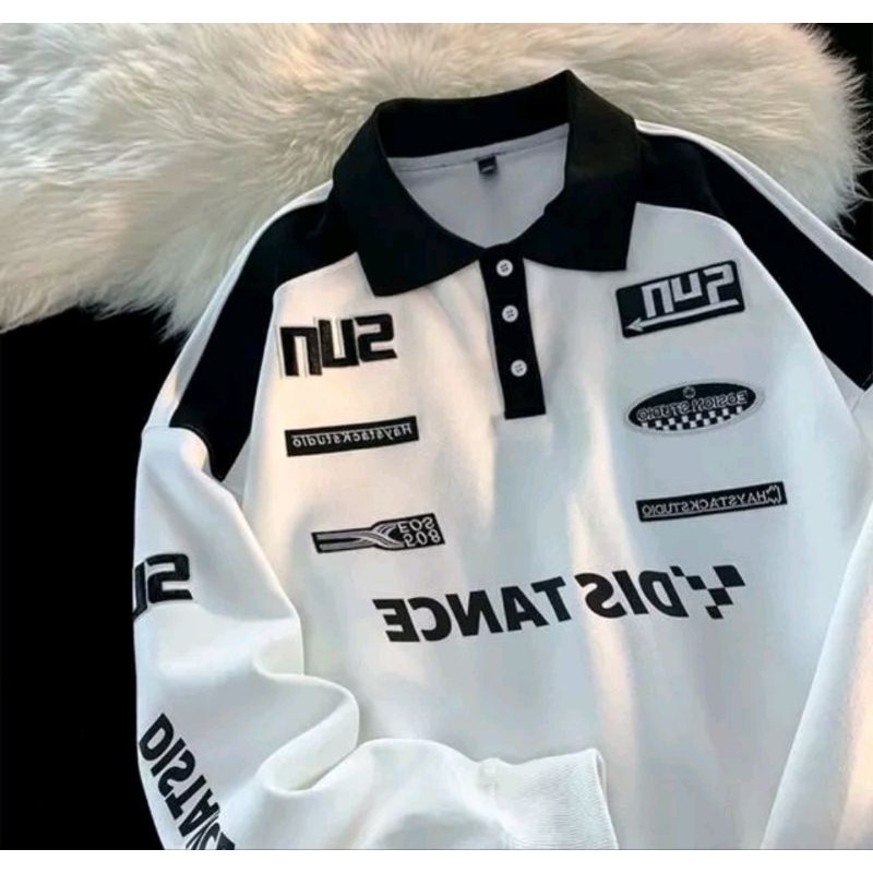 Jual DISTANCE RACING SWEATER COLLAR OVERSIZE SWEATSHIRT KERAH UNISEX ...