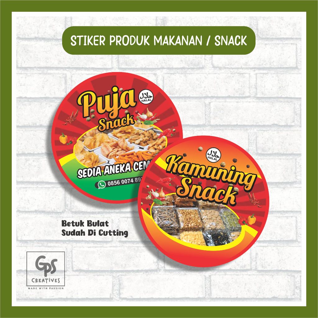 Jual Stiker Bulat Custom Produk Makanan Snack | Shopee Indonesia