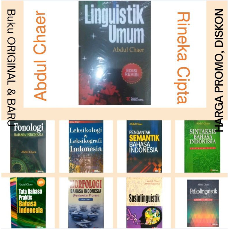 Jual Abdul Chaer - Linguistik Umum, Sosiolinguistik, Psikopedagogik ...