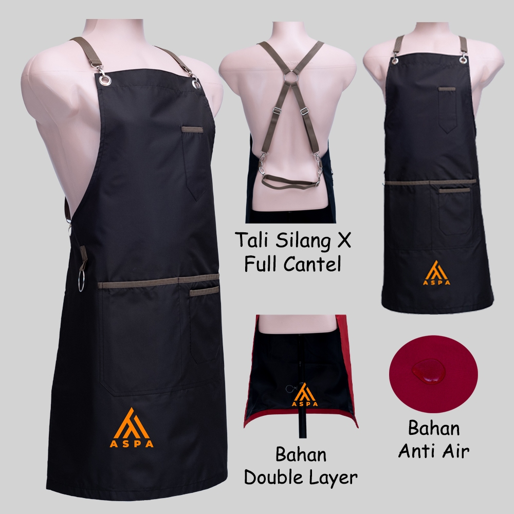 Jual Celemek Apron Barista Masak Restoran Cafe bahan anti air | Shopee ...