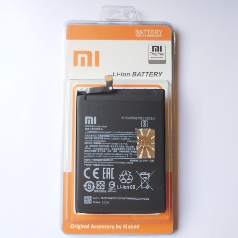 Jual BATERAI BATRE XIAOMI BN54 REDMI 9 / REDMI NOTE 9 ORI GARANSI ...