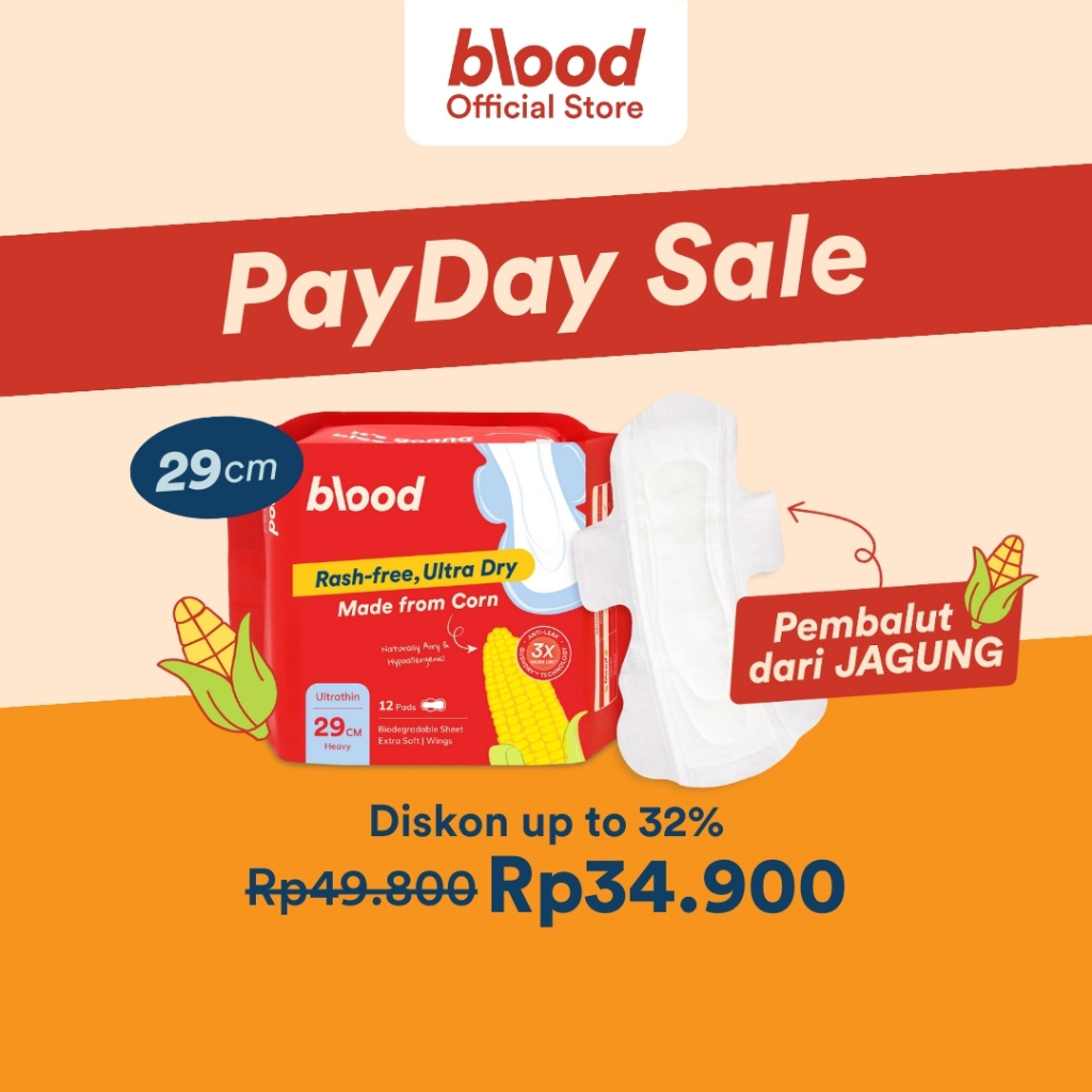 Jual Blood Corn Pads 29cm / Pembalut dari Jagung | Bebas gatal & ultra thin | Shopee Indonesia