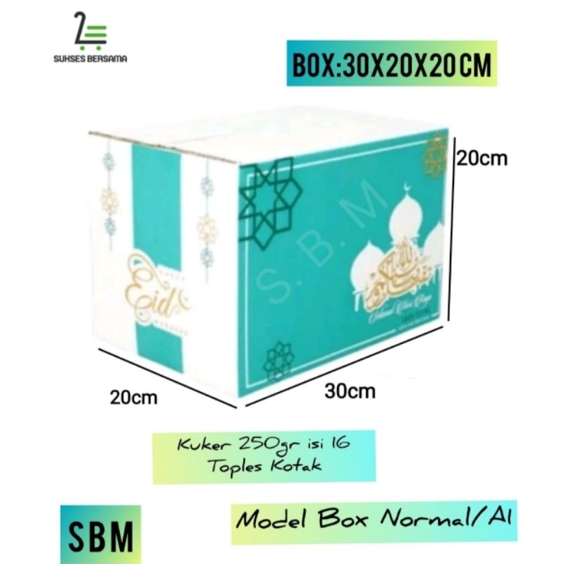 Jual Box 30x20x20 cm/Kardus(Kuker 250gr isi 16 Toples Kotak) /idulfitri ...
