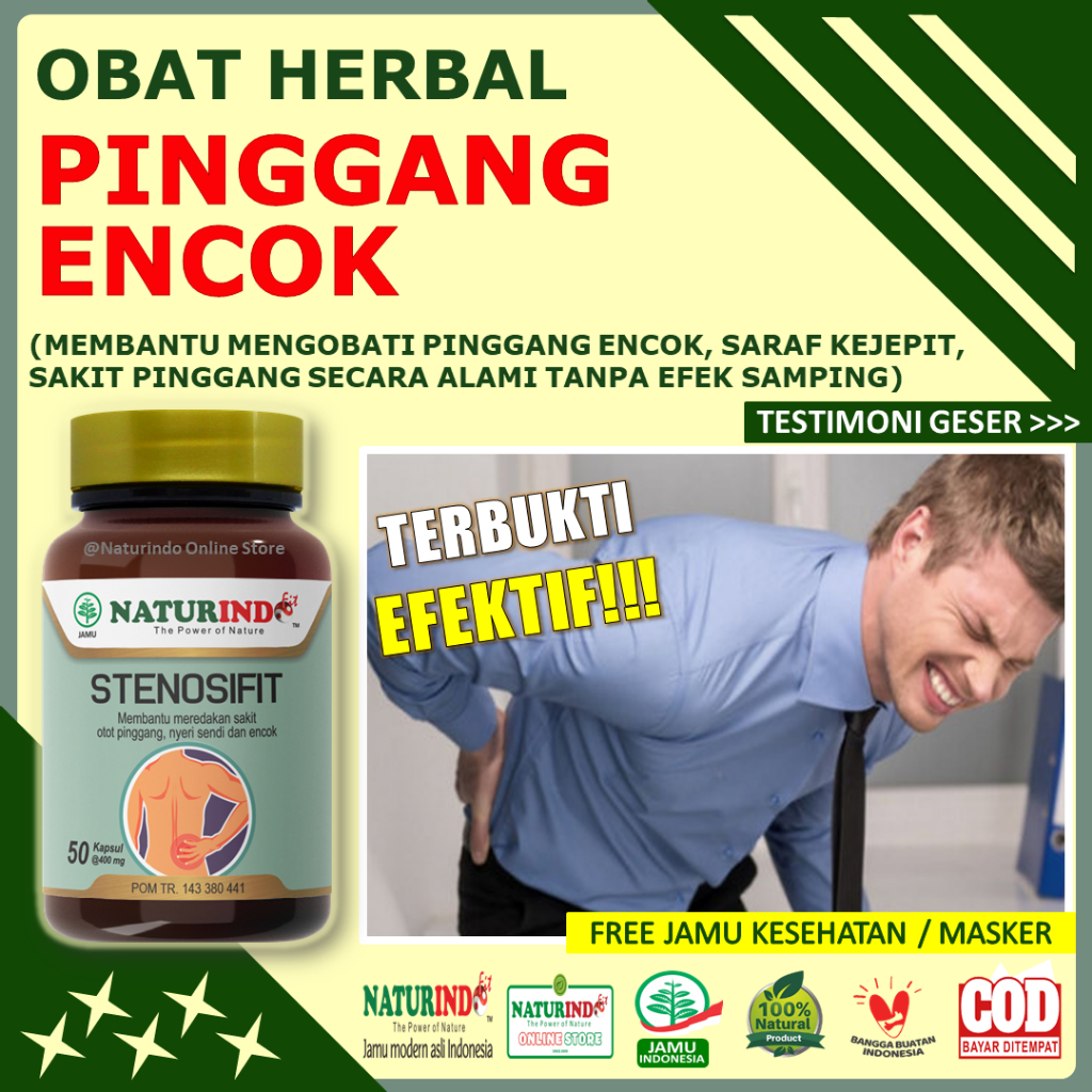 Jual Obat Encok Sakit Pinggang Saraf Kejepit Nyeri Pinggang Belakang ...