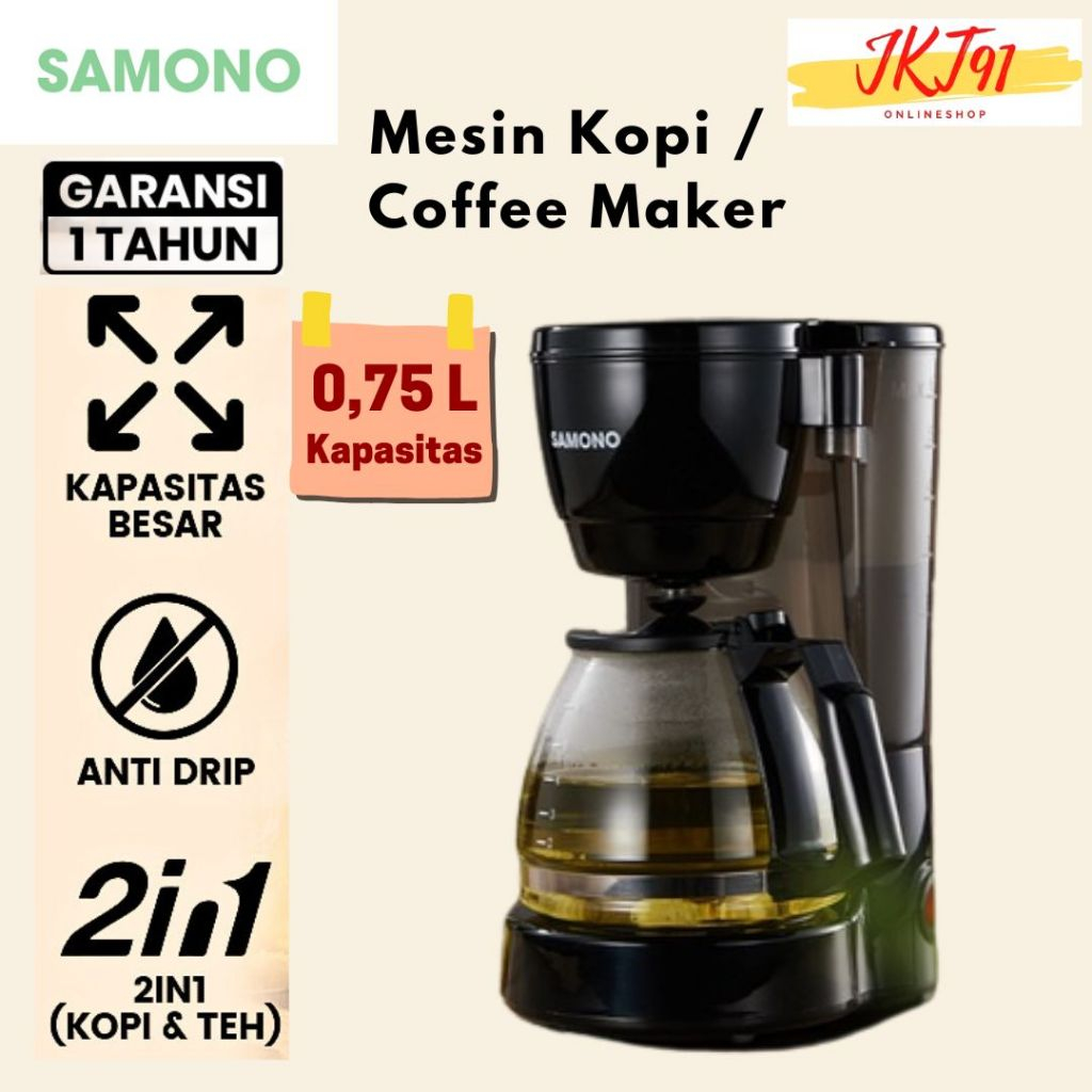 Jual Coffee Maker Mesin Pembuat Kopi Otomatis Multifungsi SAMONO 2 in 1 ...