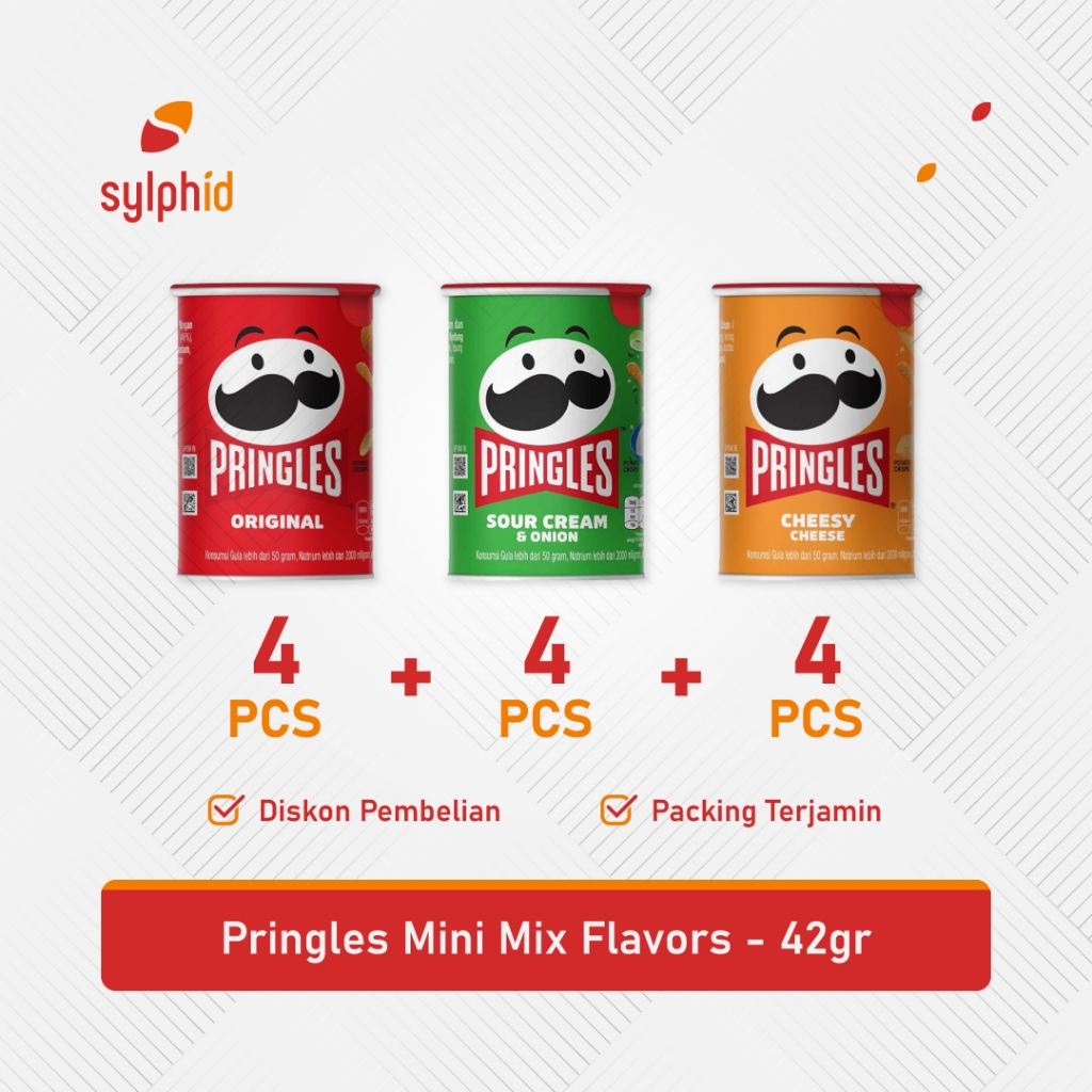 Jual 1 Dus Pringles Mini Mix Flavors 42 gr / Potato Snack 1 Karton (12 ...