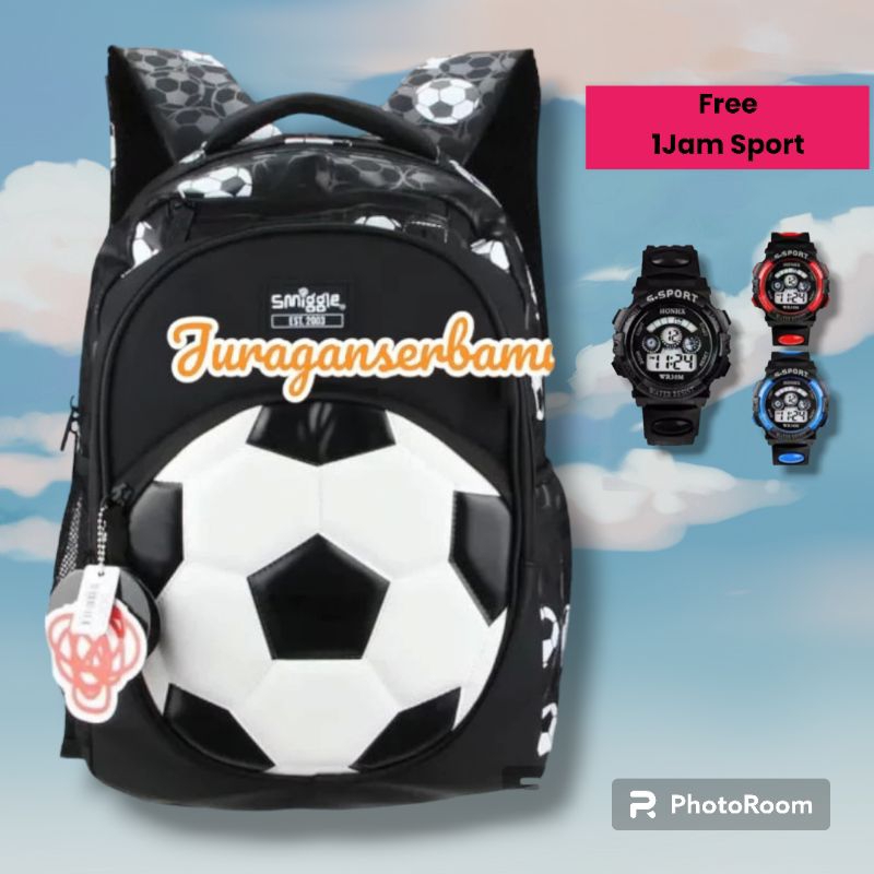 Jual Tas Ransel Sekolah Anak Laki Laki SD SMP Motif BOLA BANYAK BONUS NYA | Shopee Indonesia
