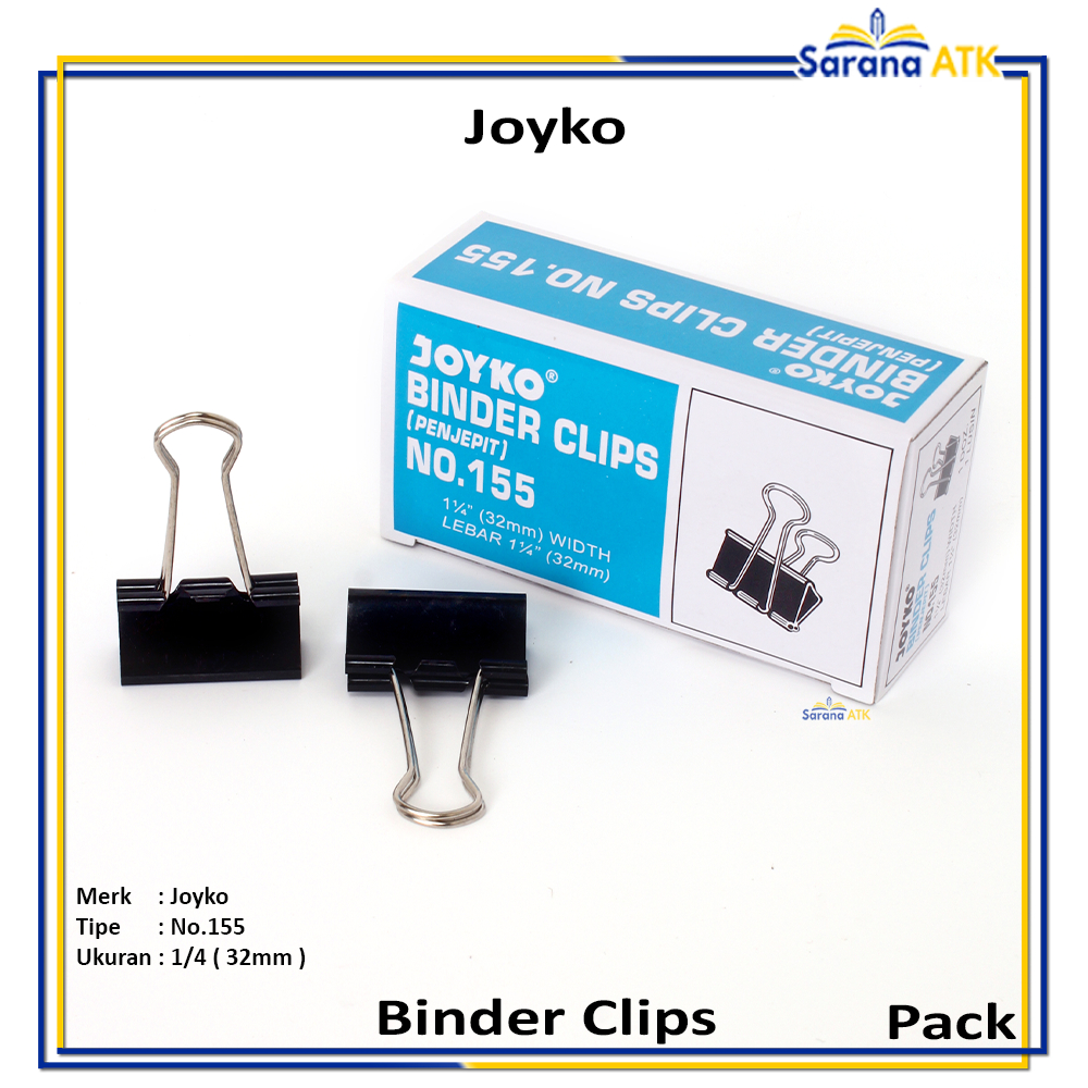 Jual Joyko – Binder Clip No.155 32 mm – Pack | Shopee Indonesia
