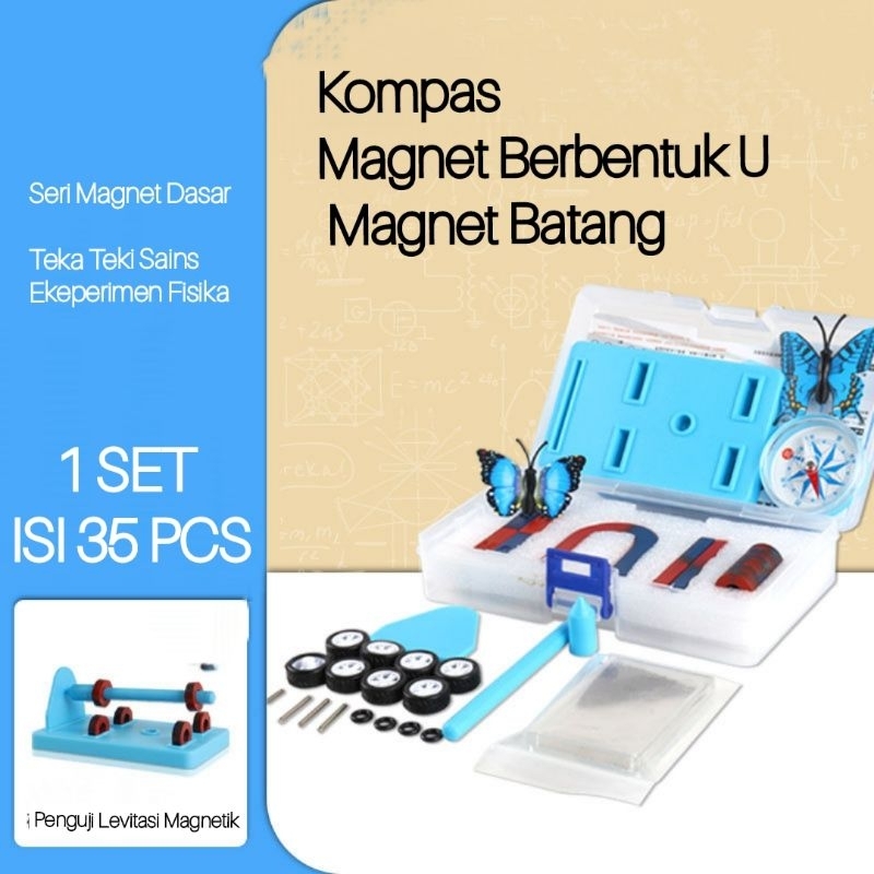 Jual (ISI 35 PCS) MAINAN EDUKASI MAGNET SET (MAGNET U, MAGNET BATANG ...
