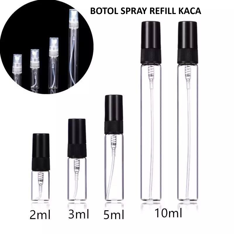 Jual Botol parfum spray mini kaca travel size refill decant vial ulir ...