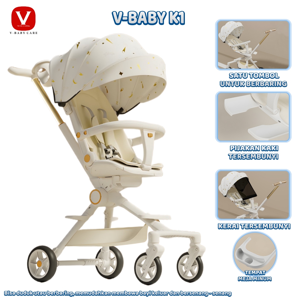 Jual V-BABY CARE Stroller bayi/Stroller bayi lipat bisa dua arah/Kereta ...