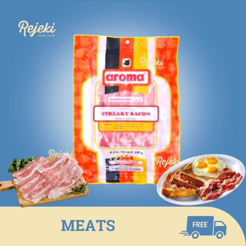 Jual Aroma Pork Streaky Bacon Meat Babi Slice 250gr - Rejeki Frozen ...