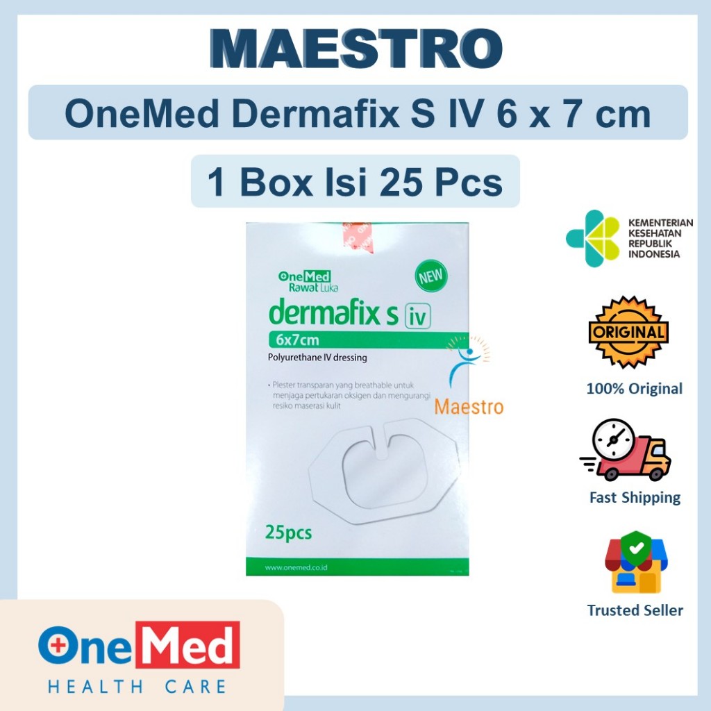 Jual Dermafix S IV 6x7cm Onemed Plester Infus Dewasa Transparan Steril ...