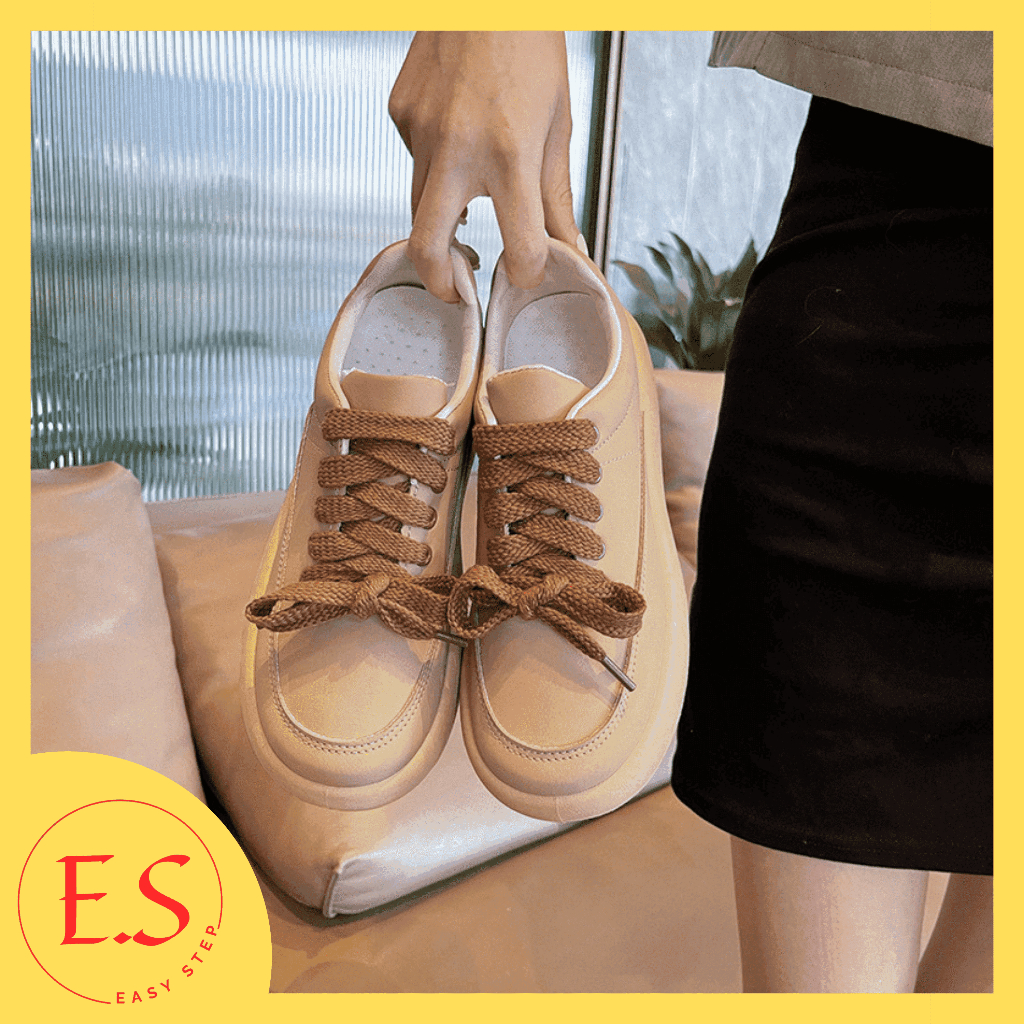Jual Easystep Sepatu Sneakers Wanita Simple Polos Tebal Kekinian Korean ...