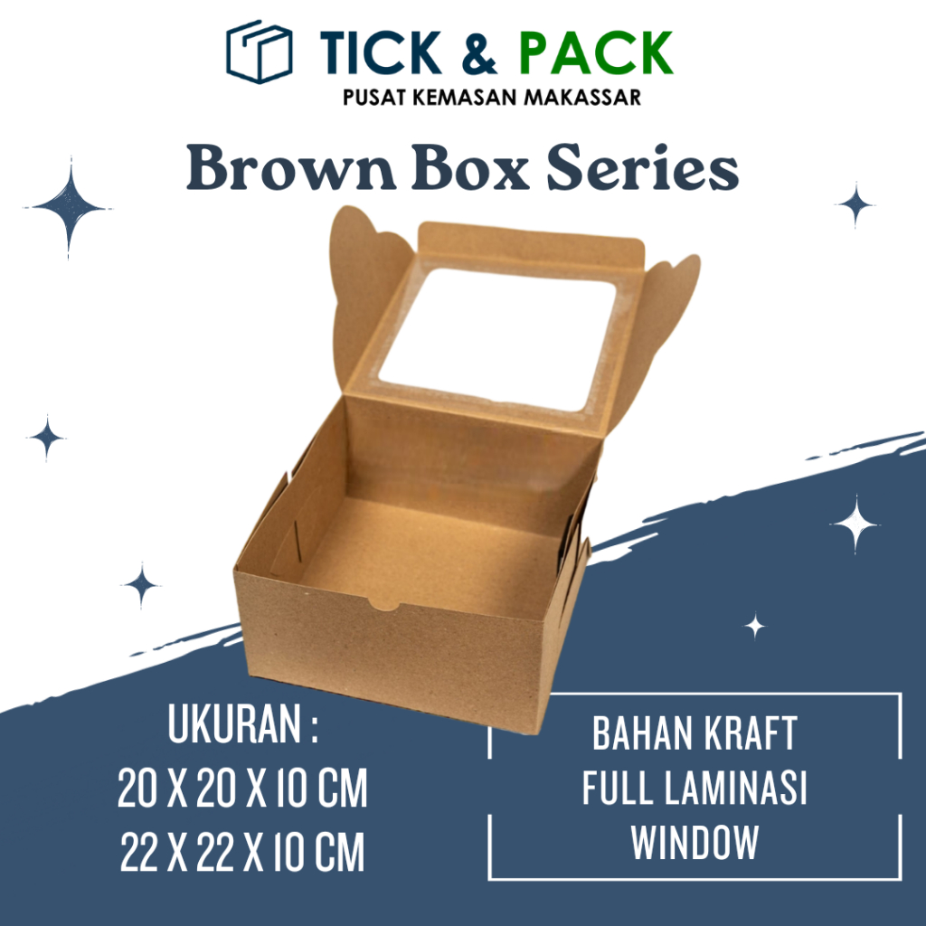 Jual [ Isi 10 ] Dus Kraft Box Laminasi 20x20x10 CM Kemasan Kue ...