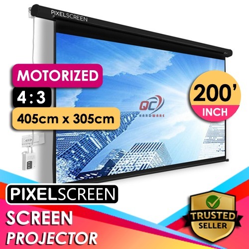 Jual Screen Projector PIXEL Motorized 200" Layar Proyektor Elektrik 200inch | Shopee Indonesia