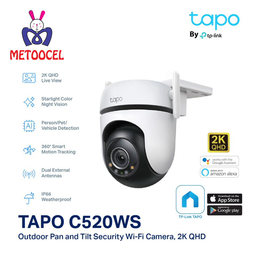 Jual TP-Link Tapo C520WS C520 WS 2K QHD CCTV Outdoor Pan Tilt Security Wi-Fi Camera | Shopee ...
