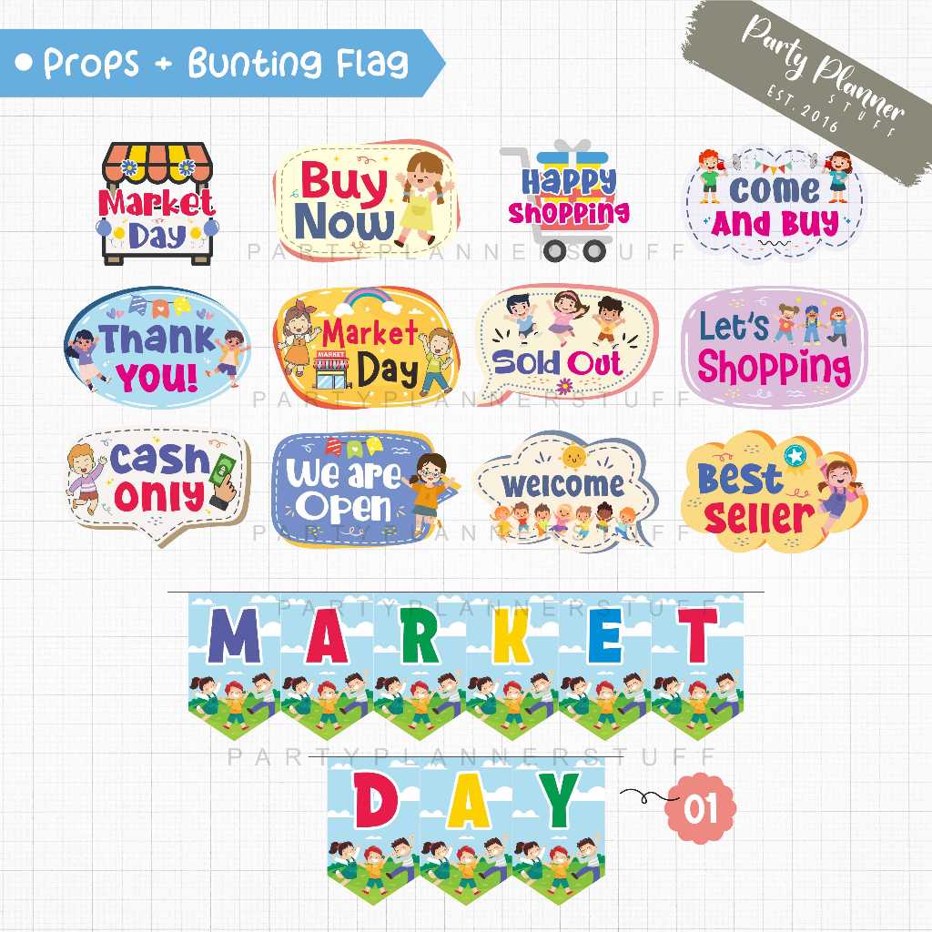 Jual Market day props / photobooth property market day / fun props ...