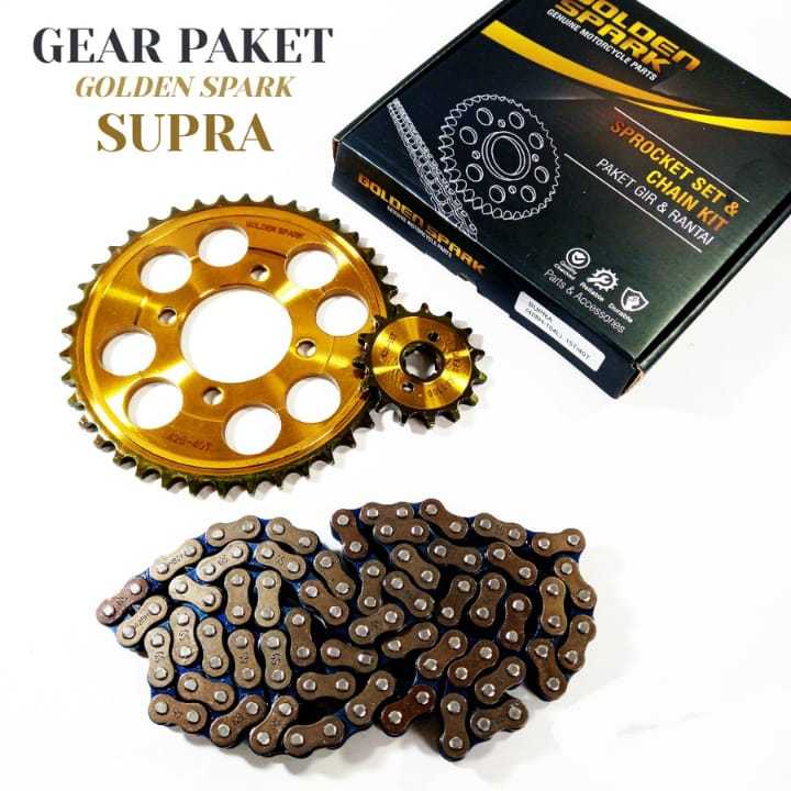 Jual GEAR PAKET GOLDEN SPARK SUPRA 15T/40T (RANTAI UKURAN 428HG-104L ...