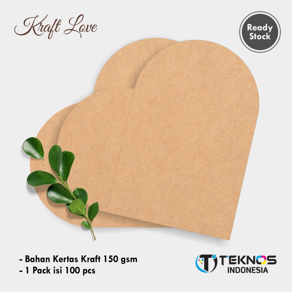 Jual (100PCS) HANGTAG UNDANGAN - SABUK UNDANGAN PERNIKAHAN KRAFT LOVE ...