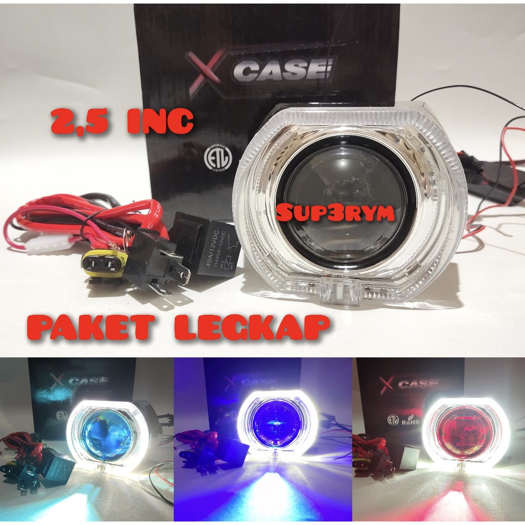 Jual Packet bundling led Projector Biled x case 2.5 INC Plus Devil ...