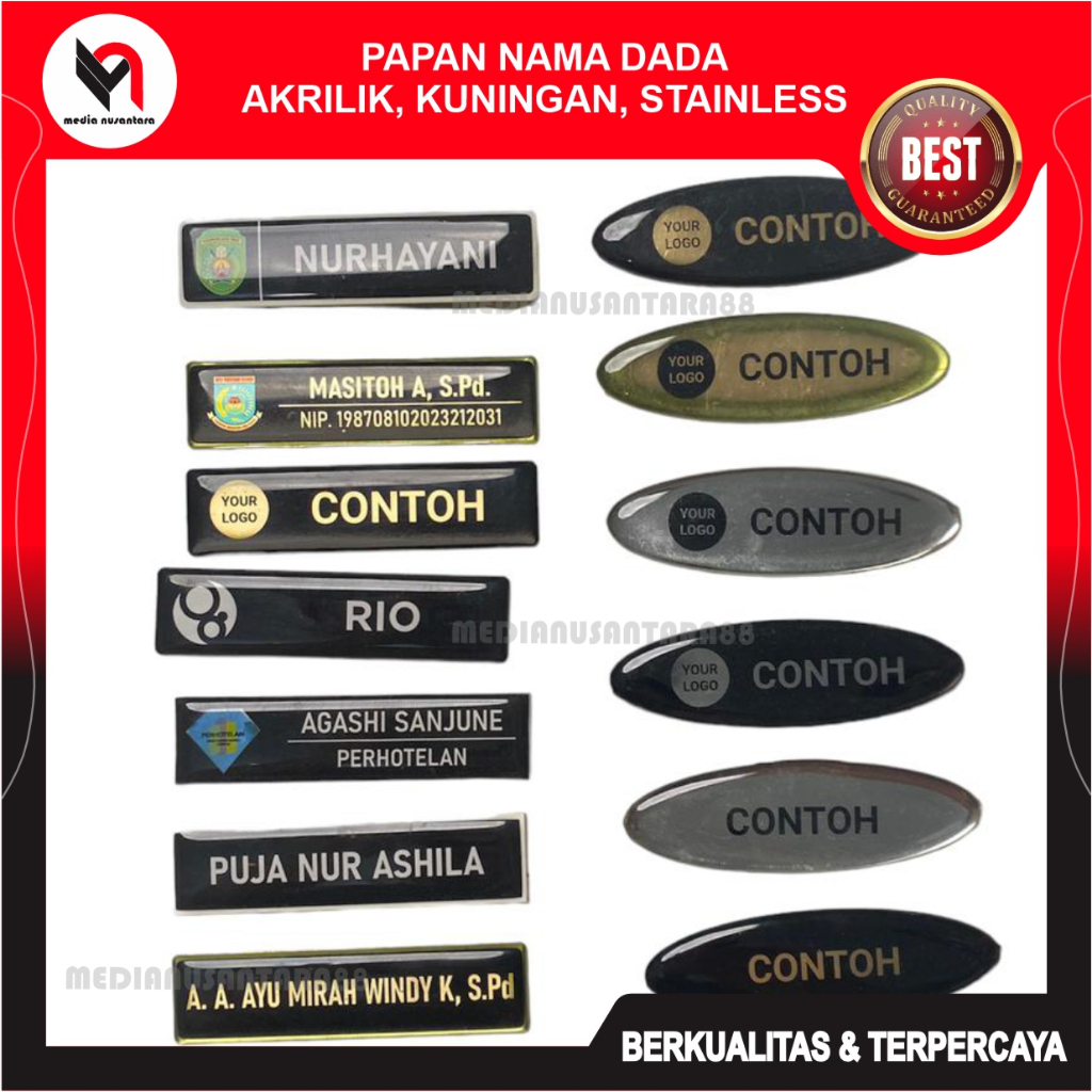 Jual PAPAN NAMA DADA / Nametag | Shopee Indonesia