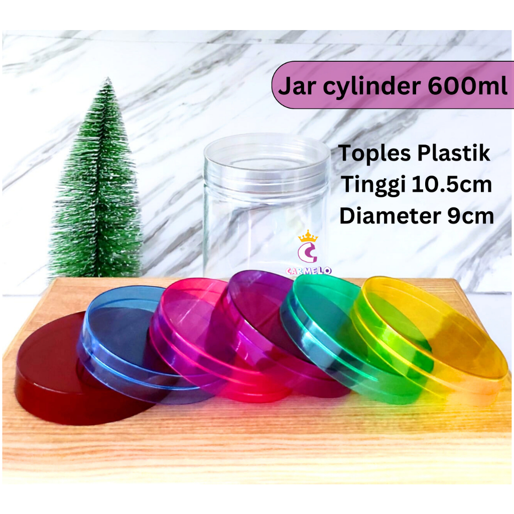 Jual (Min Order 8pc) Jar Cylinder Bening Clear Color 600ml / Toples Jar ...