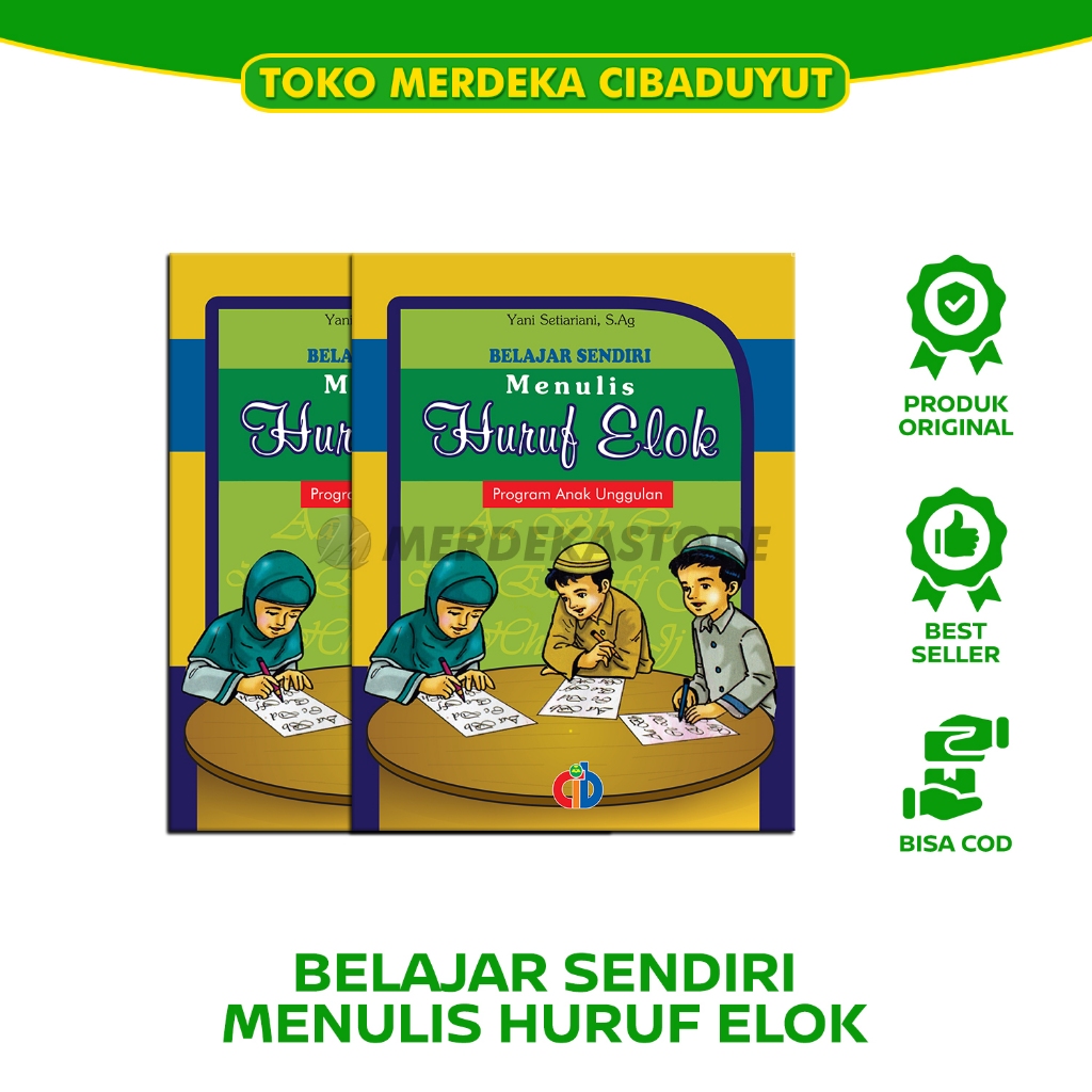 Jual Belajar Sendiri Menulis Huruf Elok | Buku Menebalkan Huruf Tegak ...