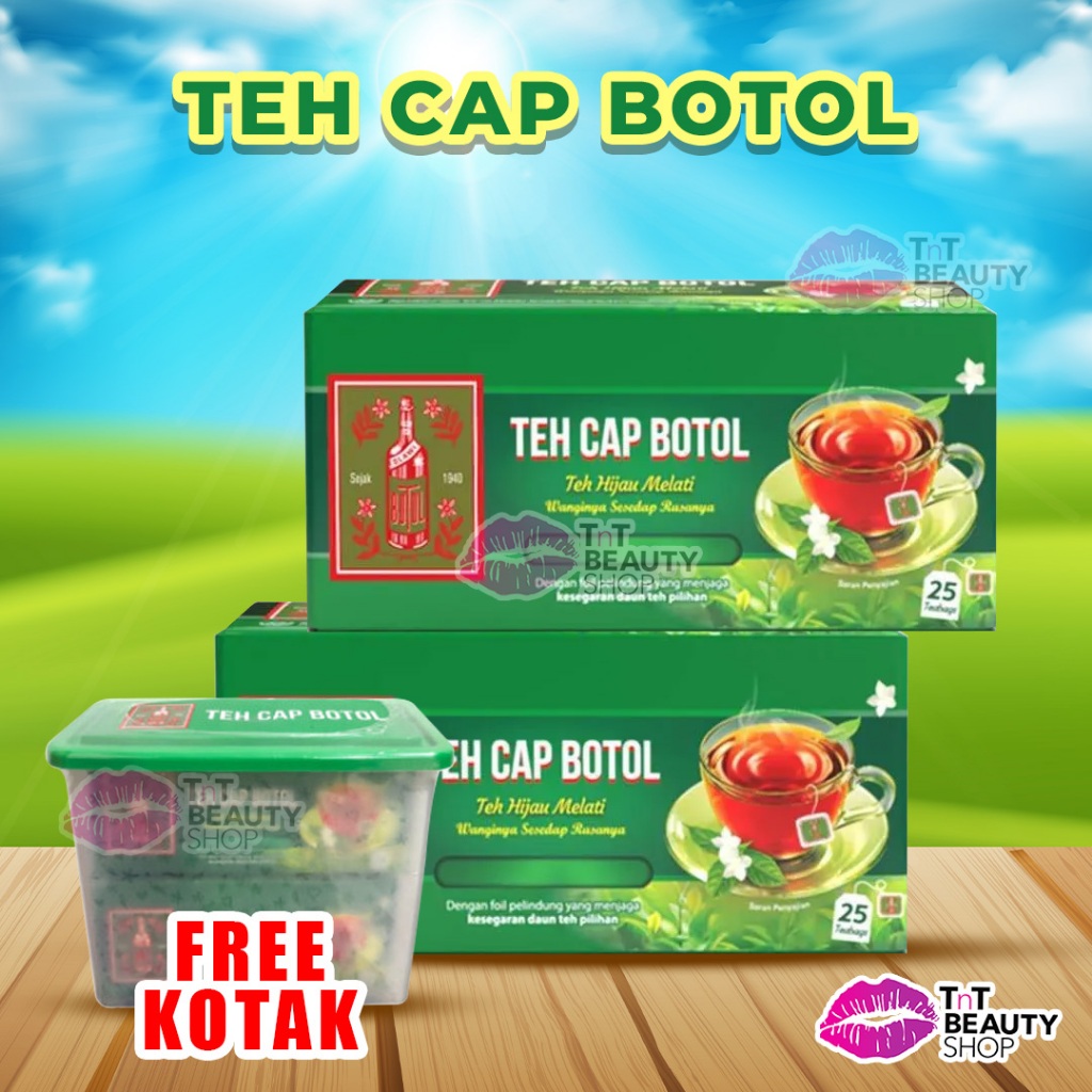 Jual TEH CAP BOTOL Teh Hijau Aroma Melati Isi 25 Tea Bags - Paket Bundling 2 pcs Teh Hijau celup ...