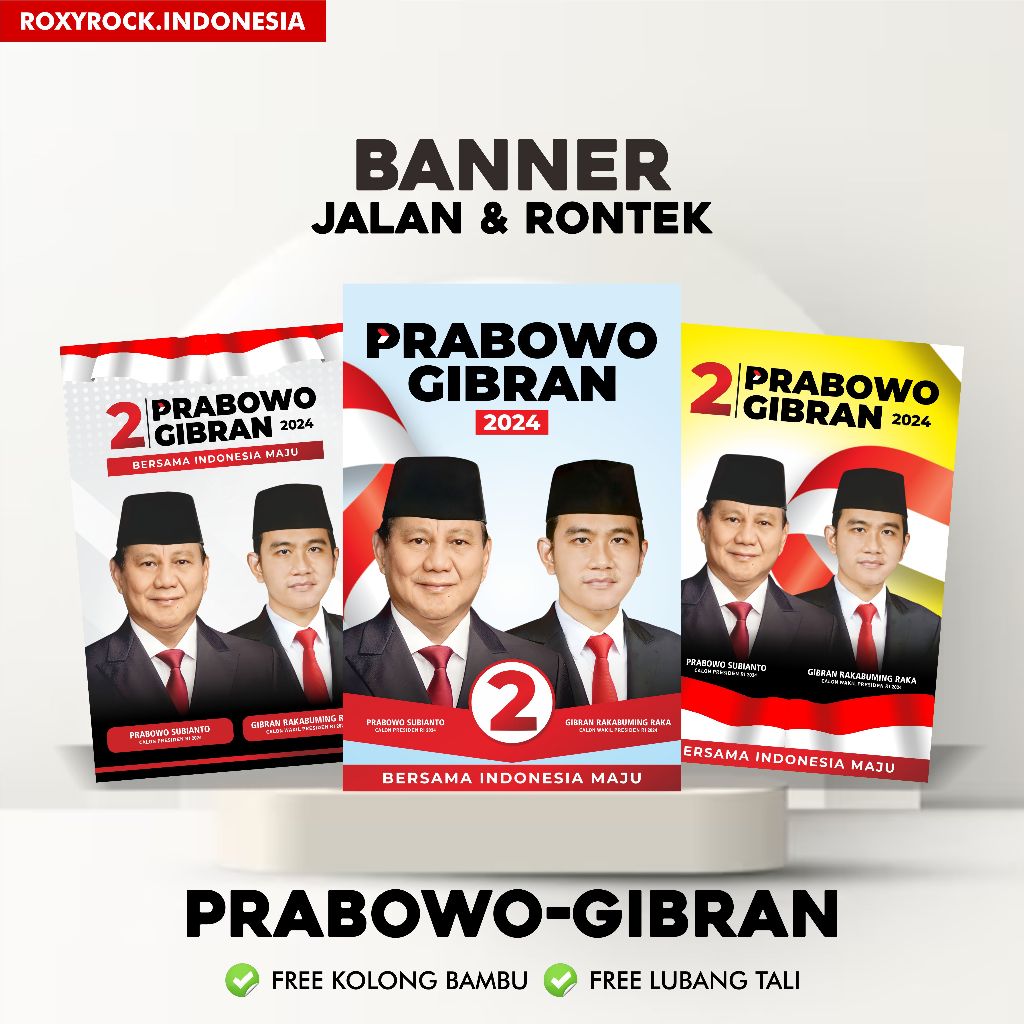Jual BANNER PRABOWO GIBRAN CAPRES CAWAPRES 2024 | Shopee Indonesia